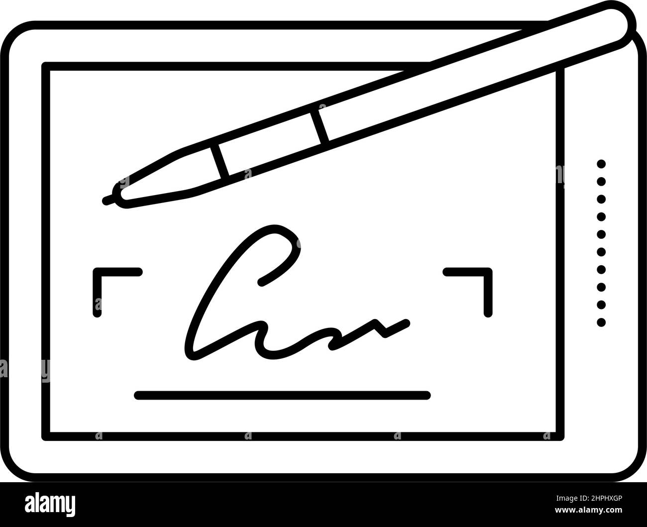 signature digital line icon vector illustration Stock Vector Image ...