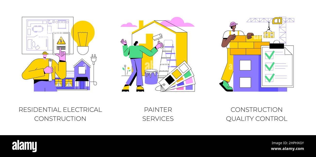 House renovation abstract concept vector illustration set. Residential ...