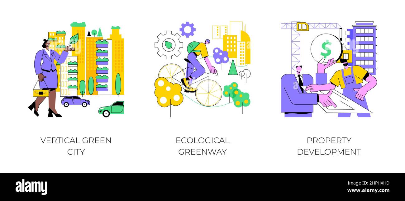 Architecture innovation abstract concept vector illustration set ...