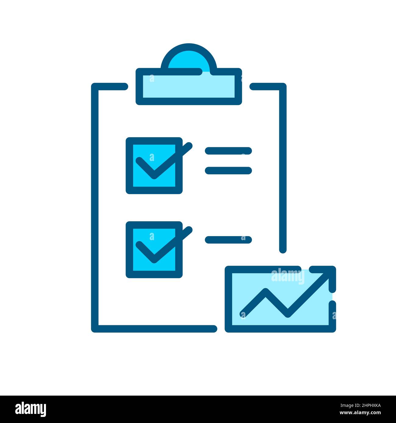 Clipboard with a checklist page. Success and growth plan. Pixel perfect ...