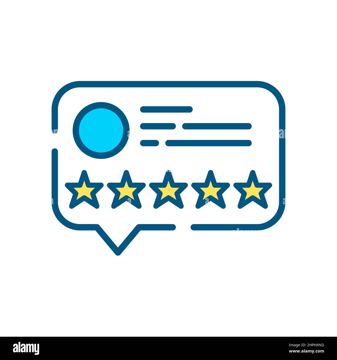 Five star client review. Feedback speech bubble. Pixel perfect ...