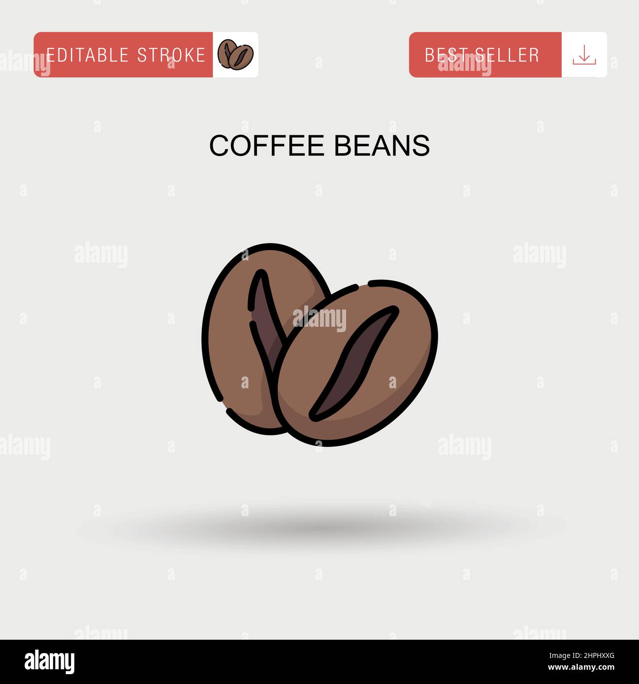 Simple coffee beans icon Stock Vector Images - Alamy