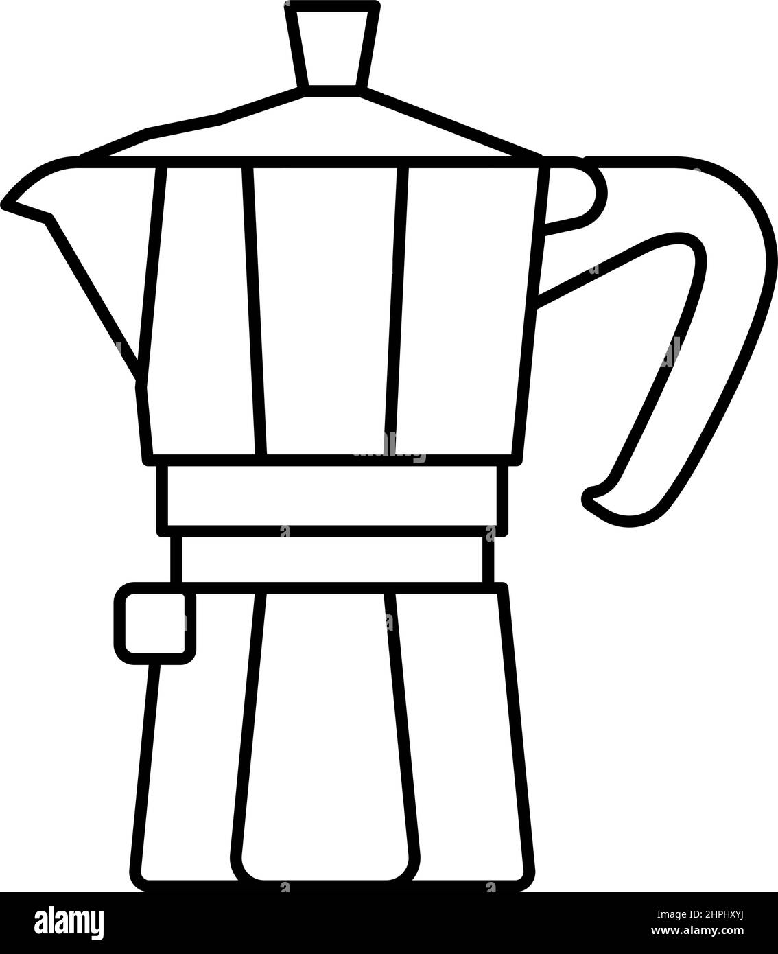 mocha pot coffee tool line icon vector illustration Stock Vector Image ...