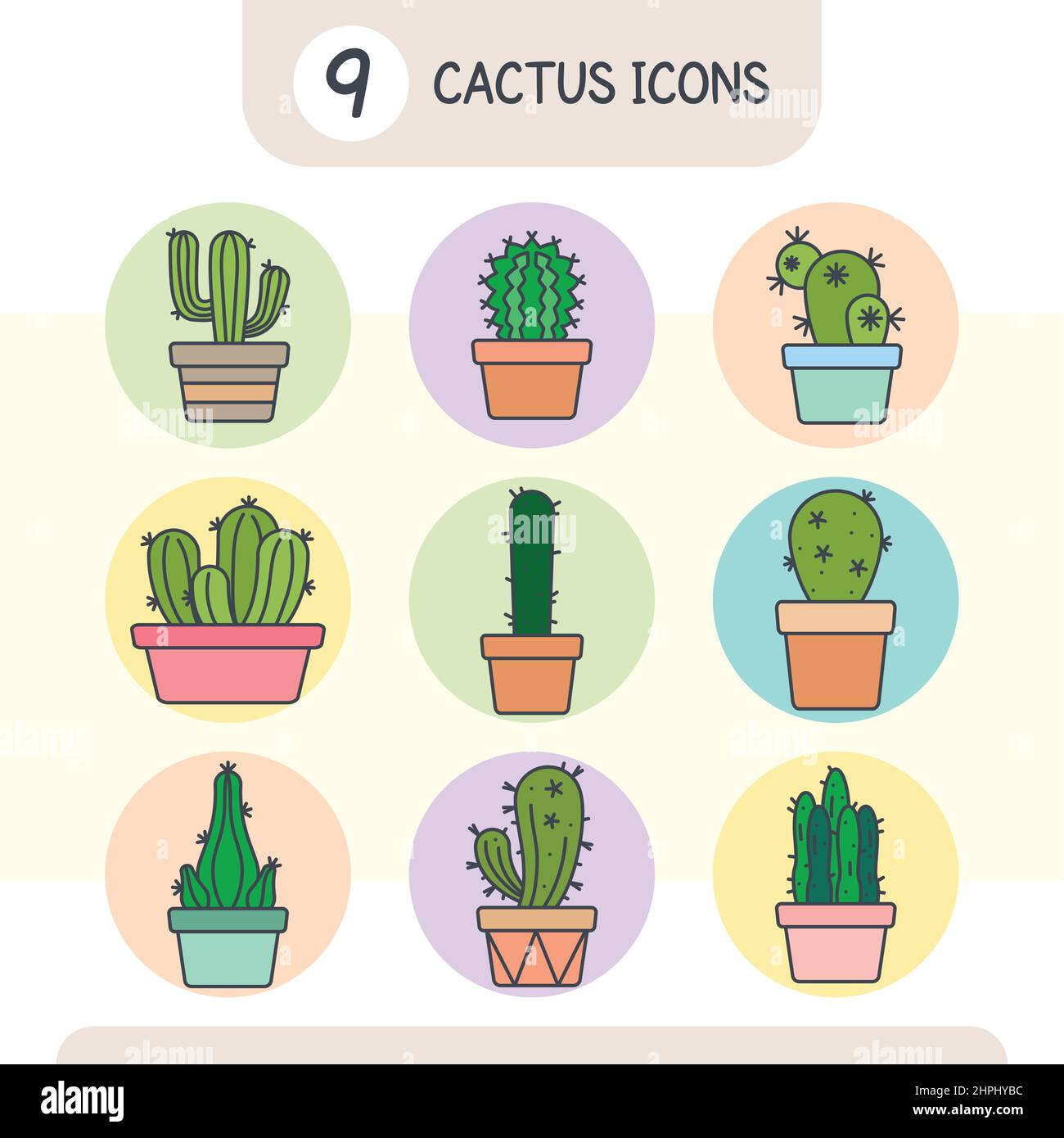 Set of different cactus icons Vector Stock Vector Image & Art - Alamy