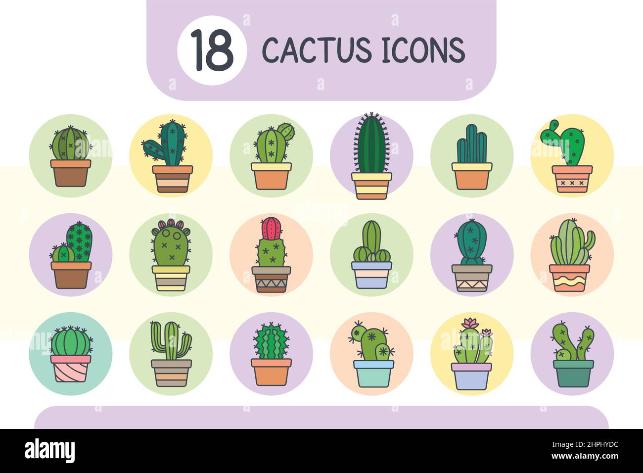 Set of different cactus icons Vector Stock Vector Image & Art - Alamy