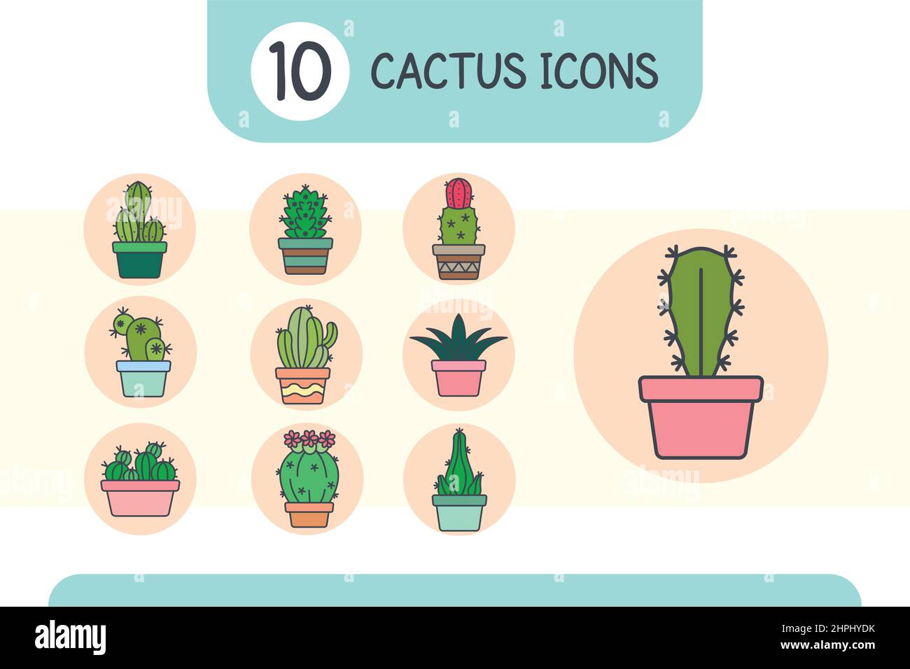 Set of different cactus icons Vector Stock Vector Image & Art - Alamy