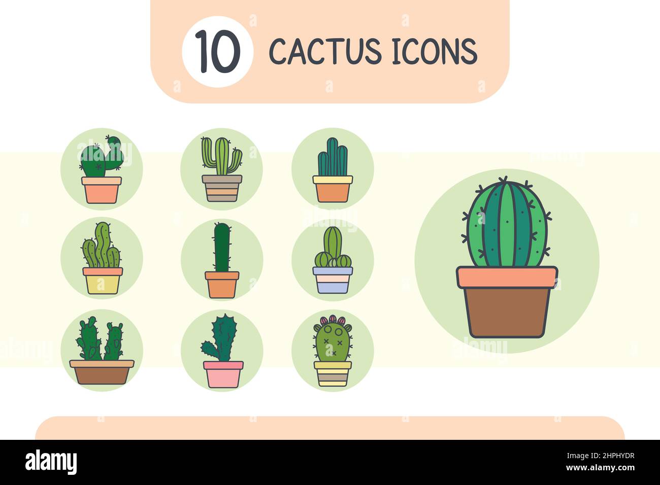 Set of different cactus icons Vector Stock Vector Image & Art - Alamy