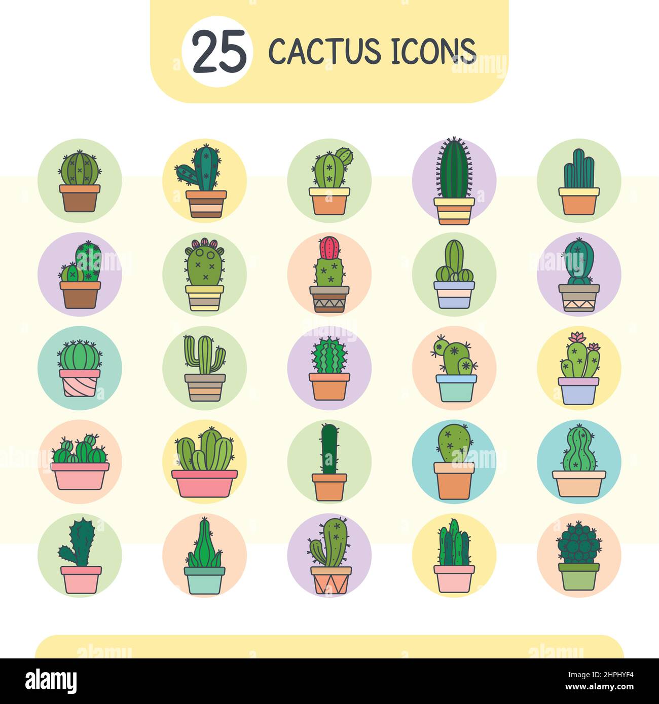 Set of different cactus icons Vector Stock Vector Image & Art - Alamy