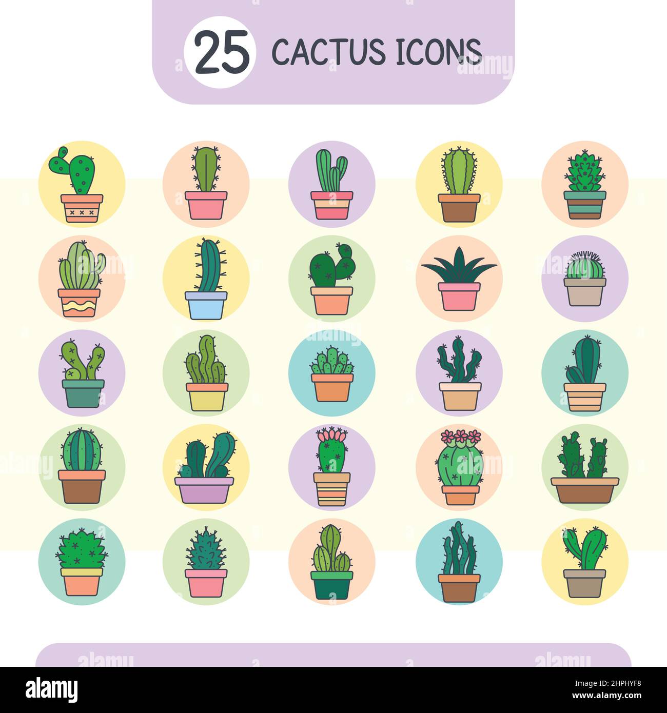 Set of different cactus icons Vector Stock Vector Image & Art - Alamy