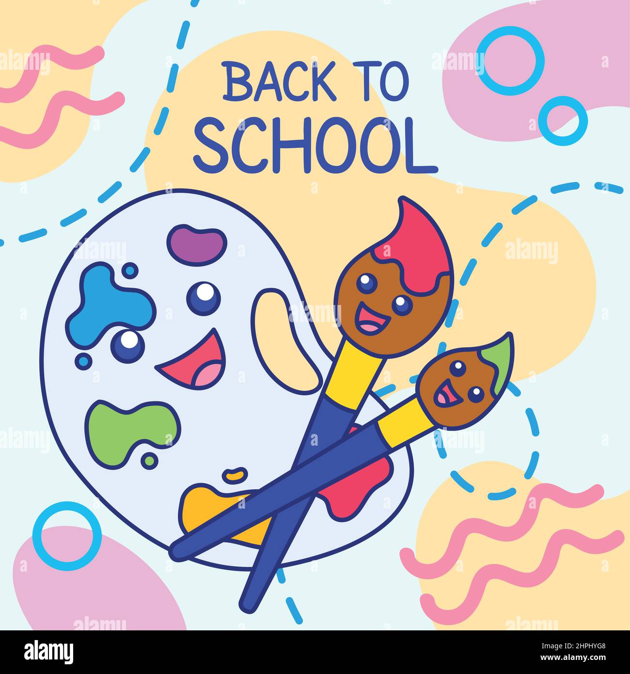 Colored back to school poster happy art brushes Vector Stock Vector ...