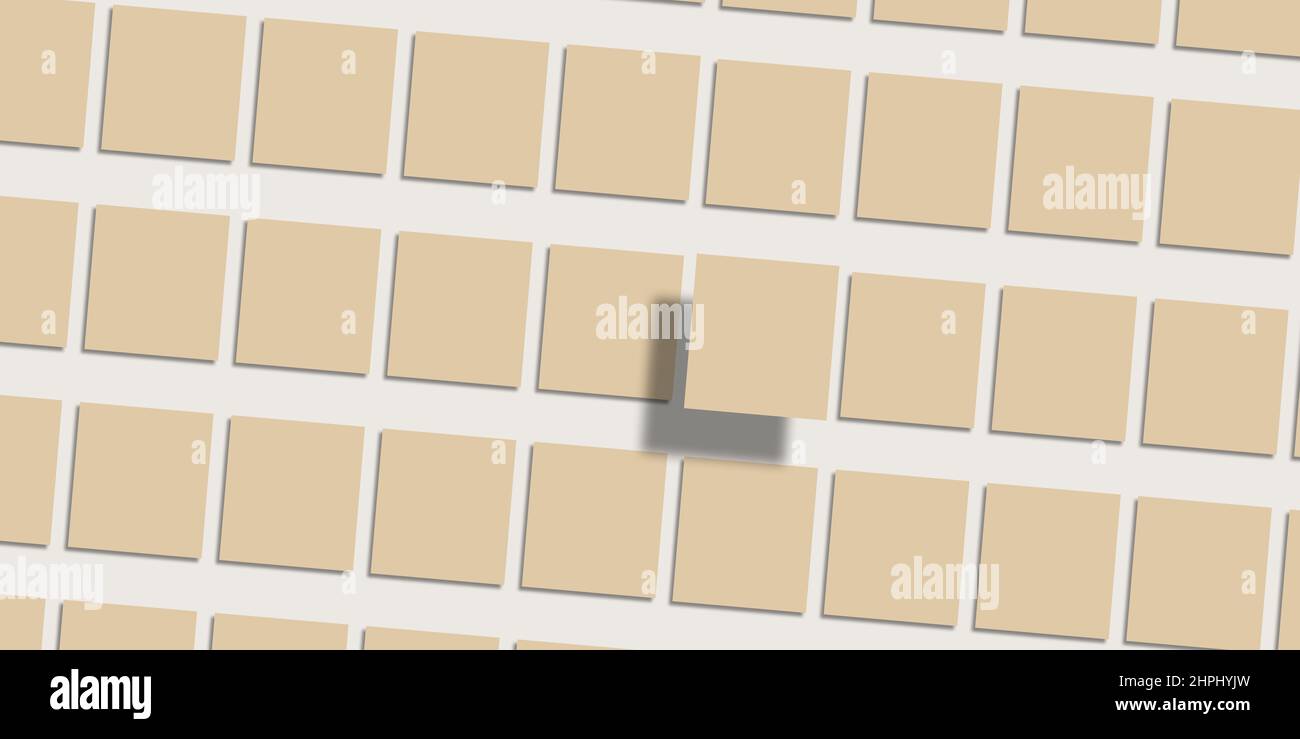 Vintage Blanks Square Pattern laying on Neutral grey background with ...