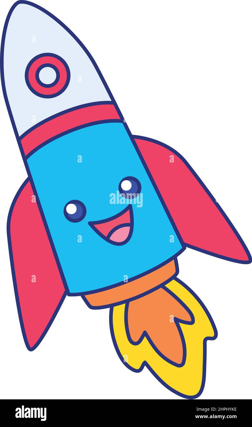 Isolated colored happy rocket character Vector Stock Vector Image & Art ...
