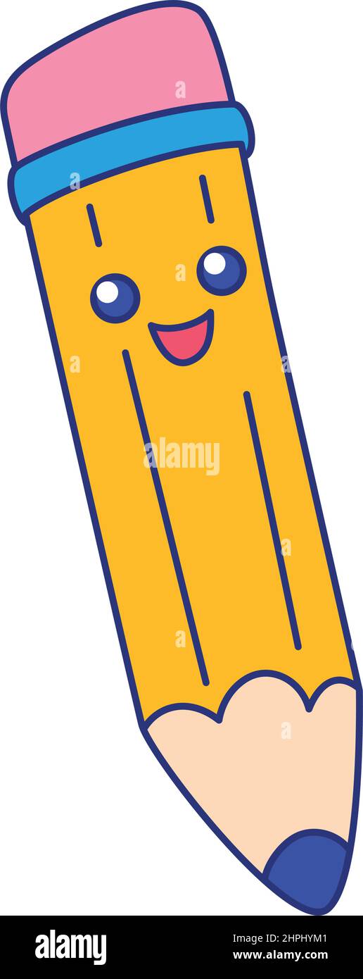 Isolated colored happy pencil character Vector Stock Vector Image & Art ...