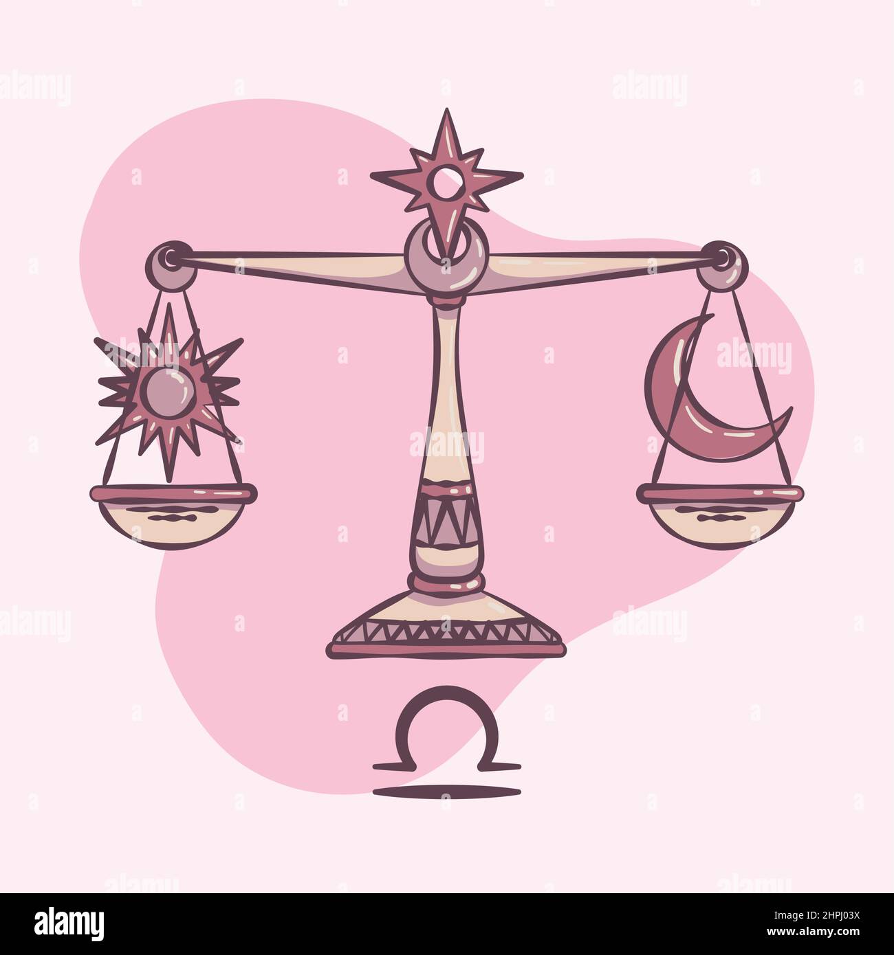 Isolated libra zodiac sign sketch balance Vector Stock Vector Image ...