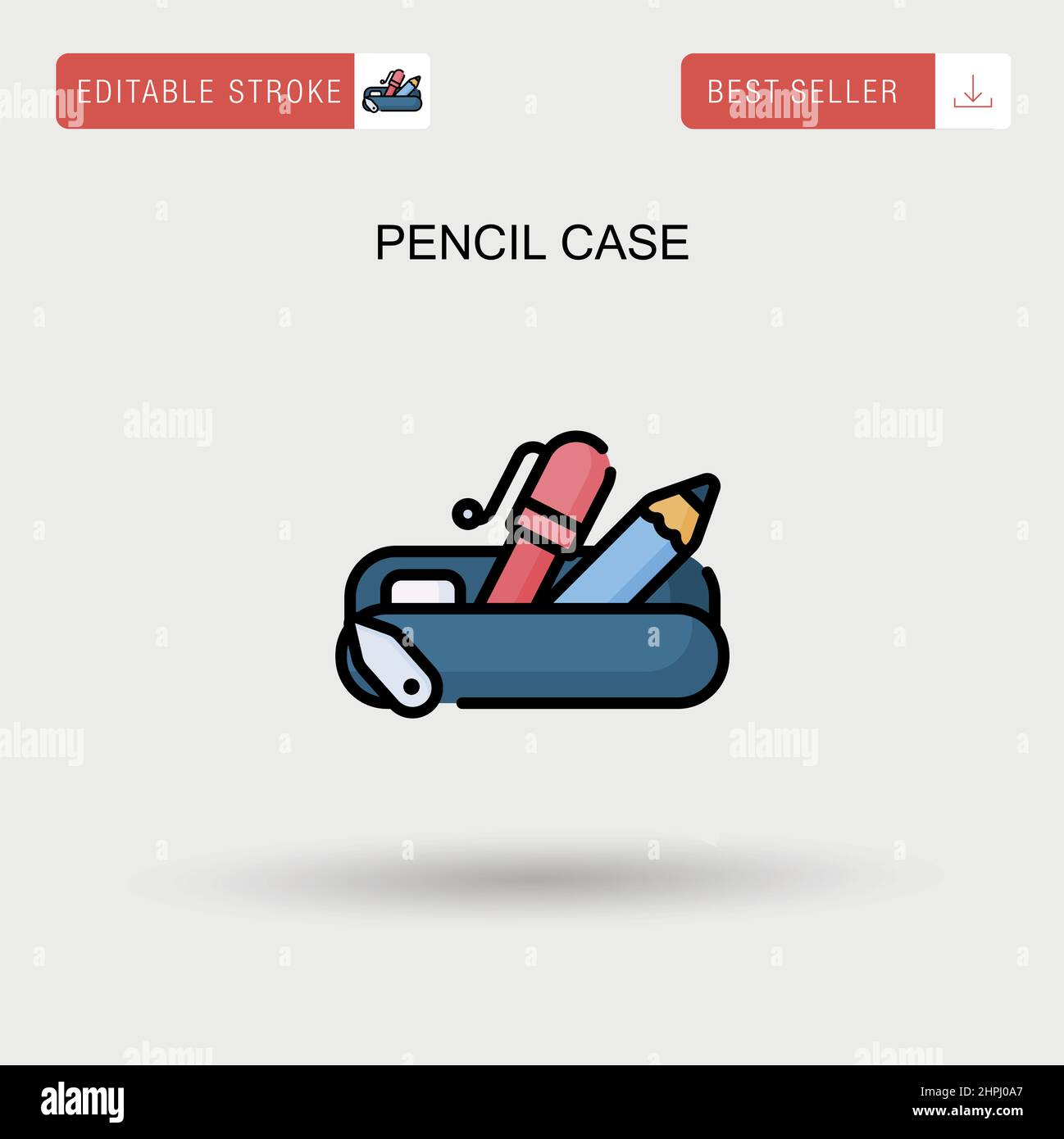 Yellow pencil case school Stock Vector Images - Alamy