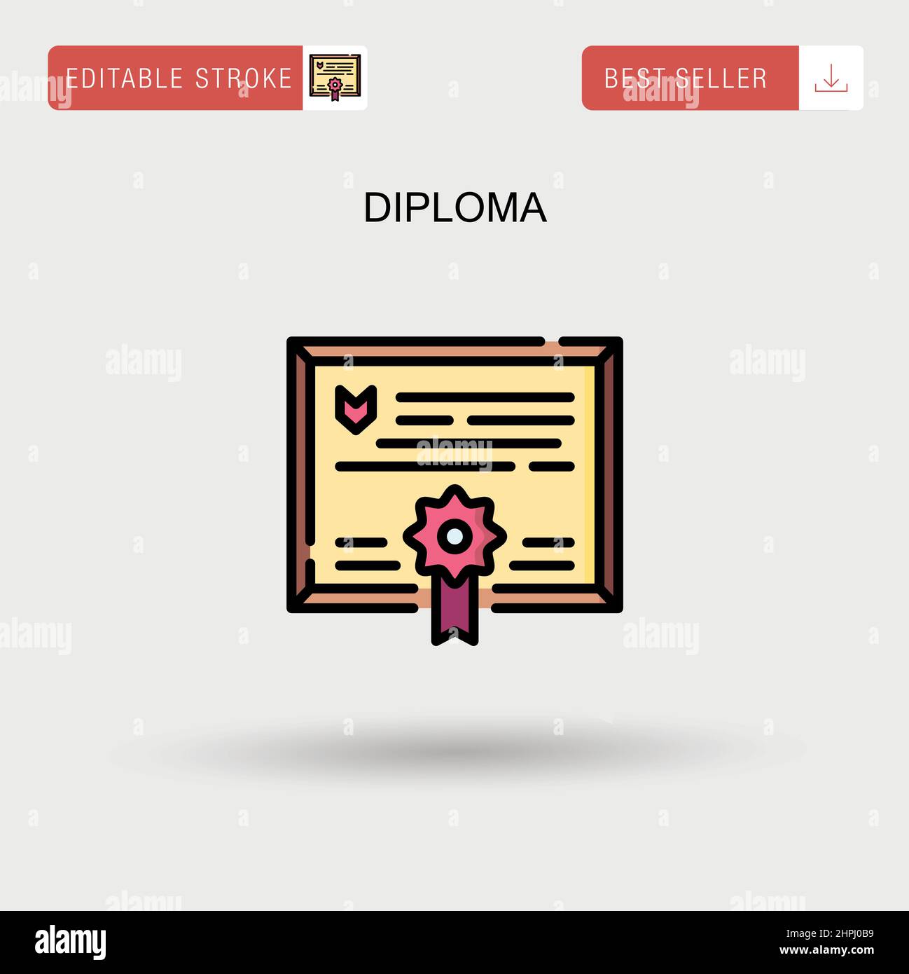 Diploma Simple vector icon Stock Vector Image & Art - Alamy