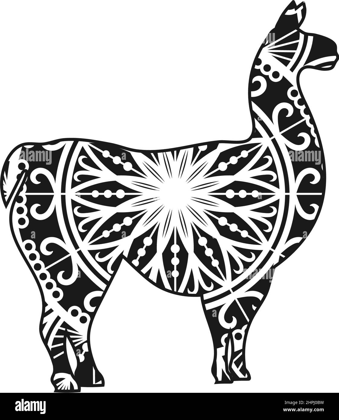 Llama animal mandala design illustration vector Stock Vector Image ...