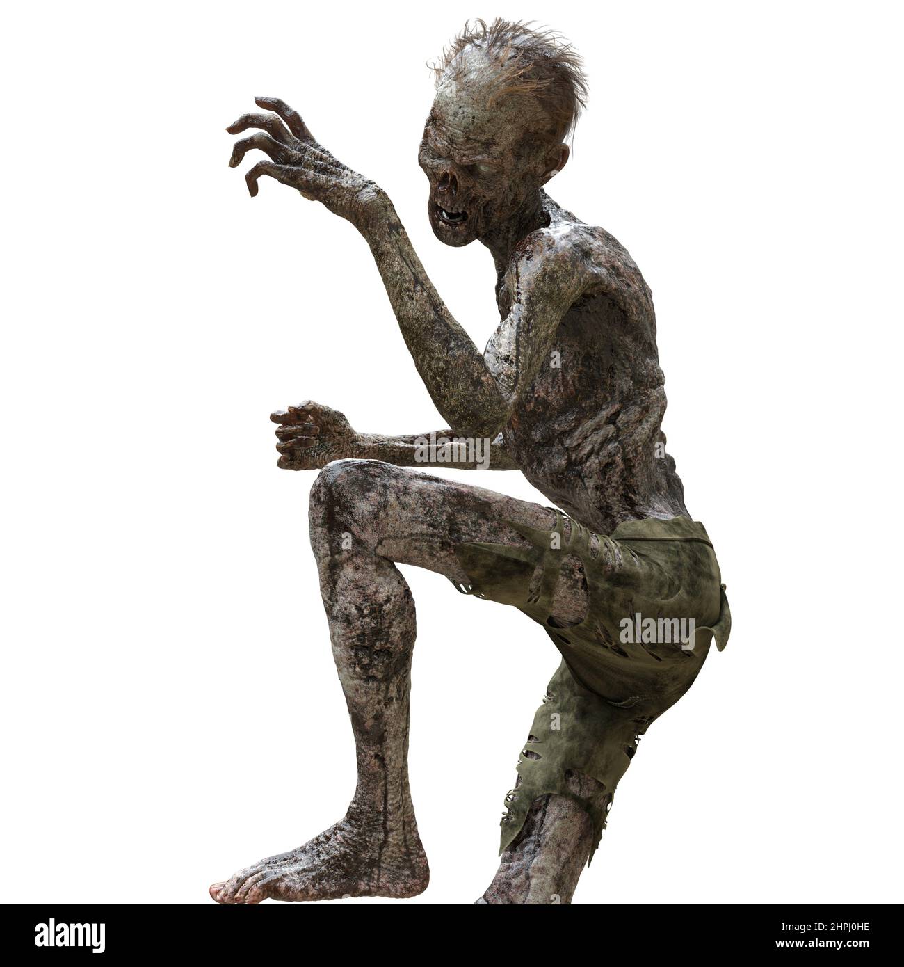 3D illustration zombie men isolated white background Stock Photo - Alamy