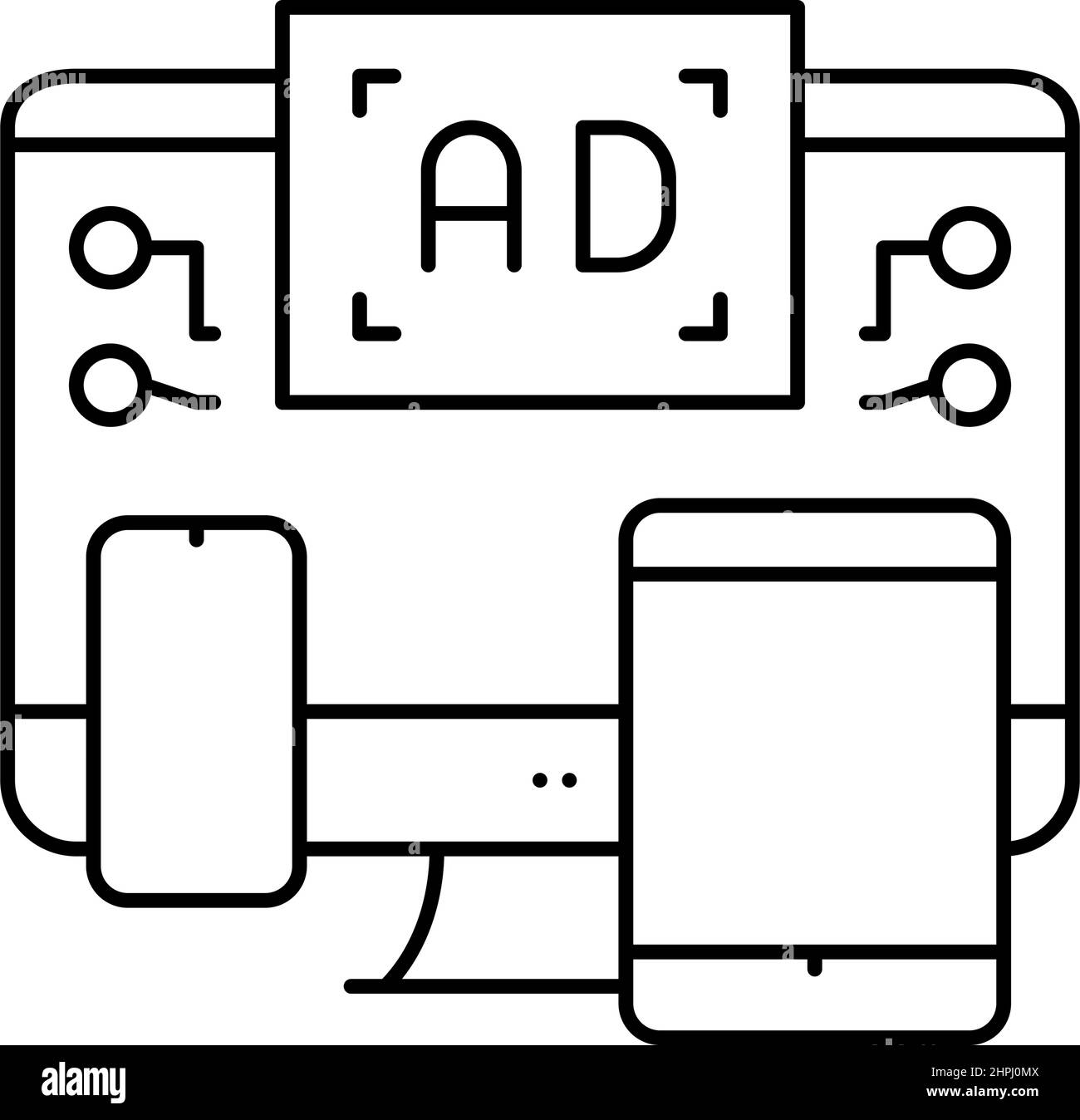 cross channel retargeting line icon vector illustration Stock Vector ...