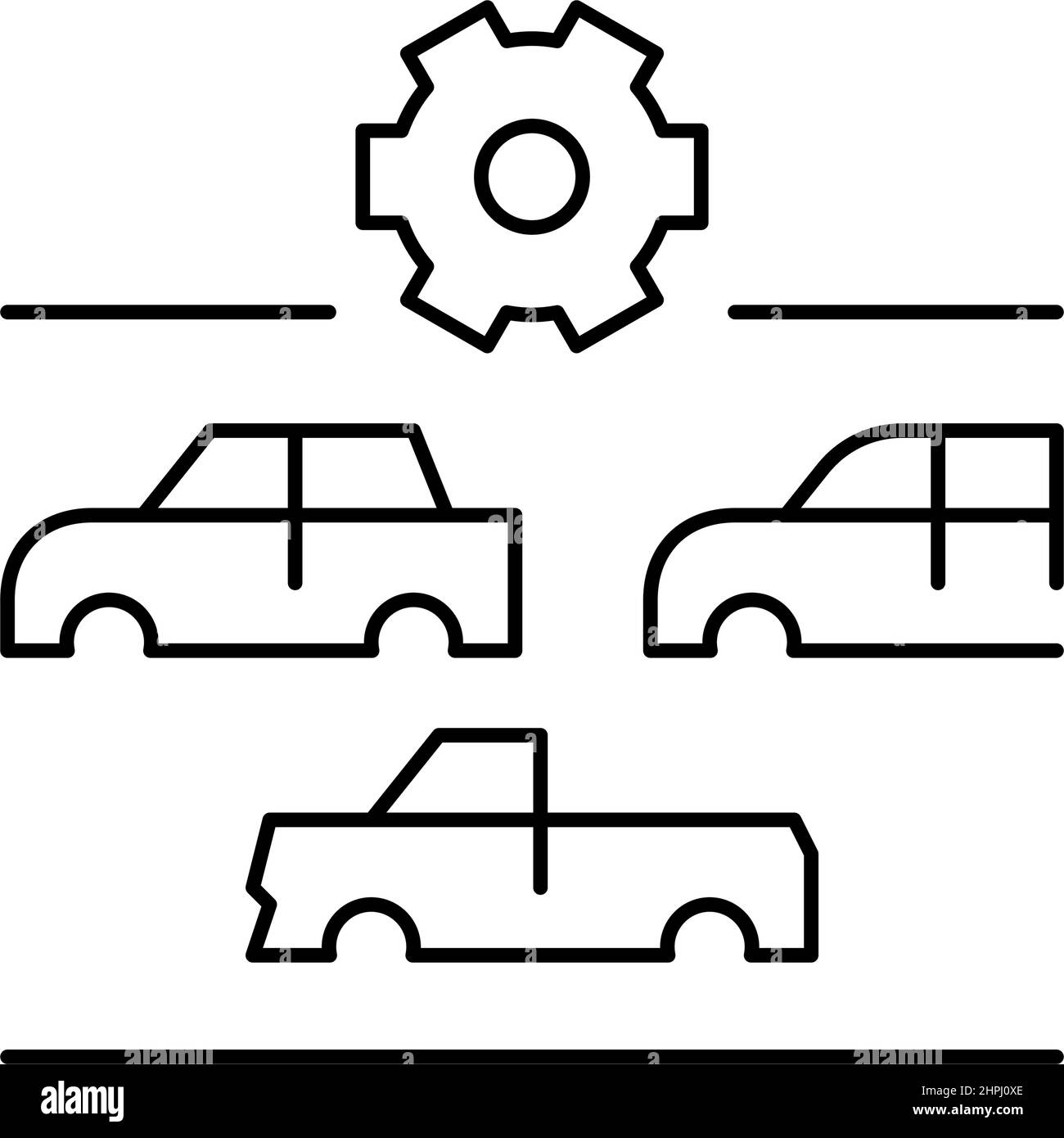 choice of car body type line icon vector illustration Stock Vector ...