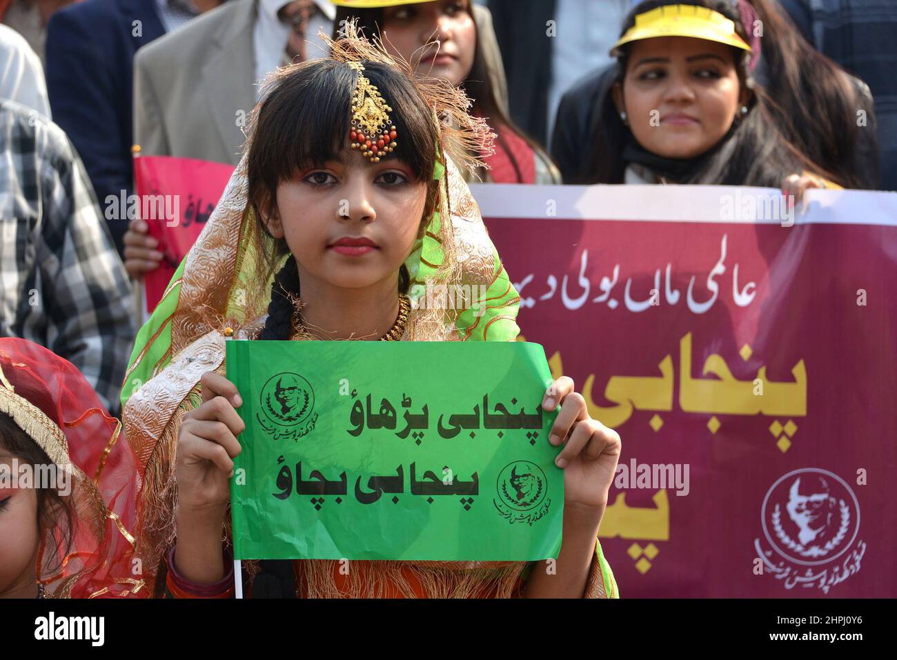 Lahore, Pakistan. 21st Feb, 2022. Pakistani members of Civil Society ...