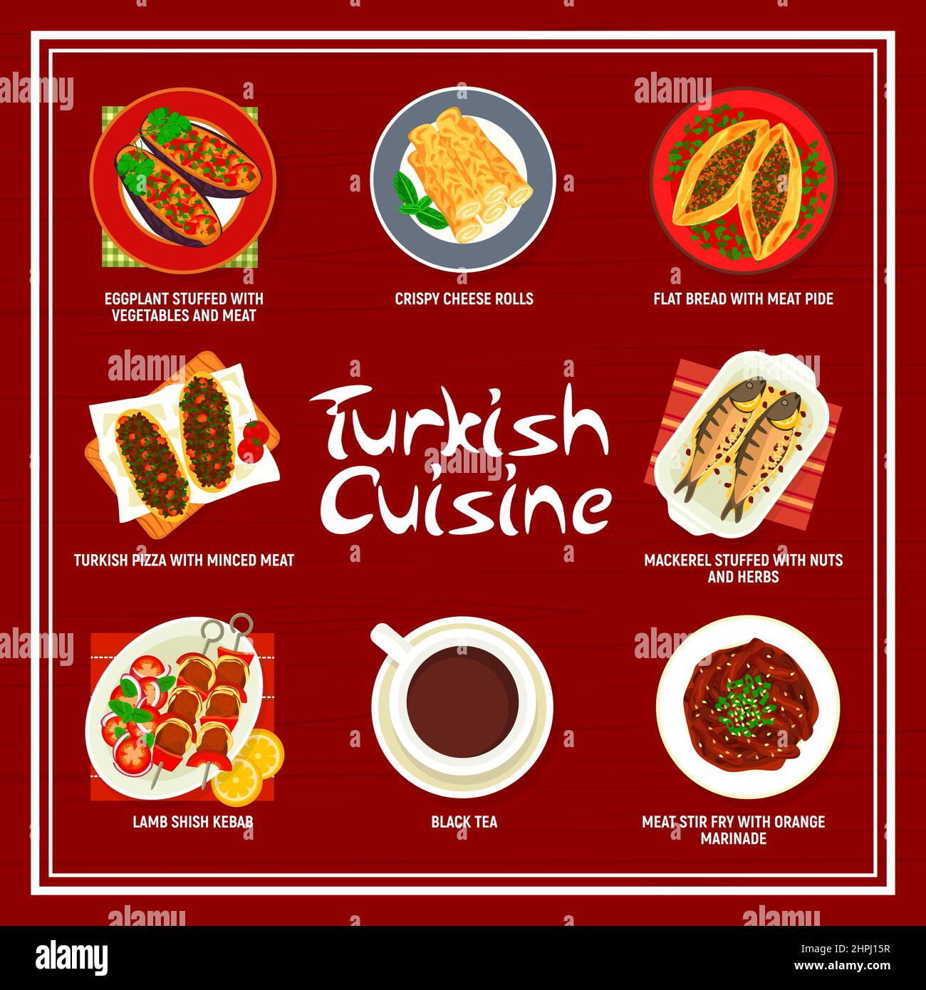 Eggplant kebap Stock Vector Images - Alamy