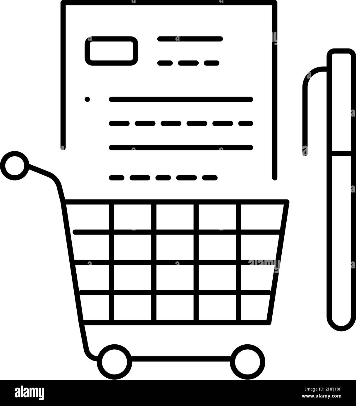 buying and signing agreement logistics services line icon vector ...