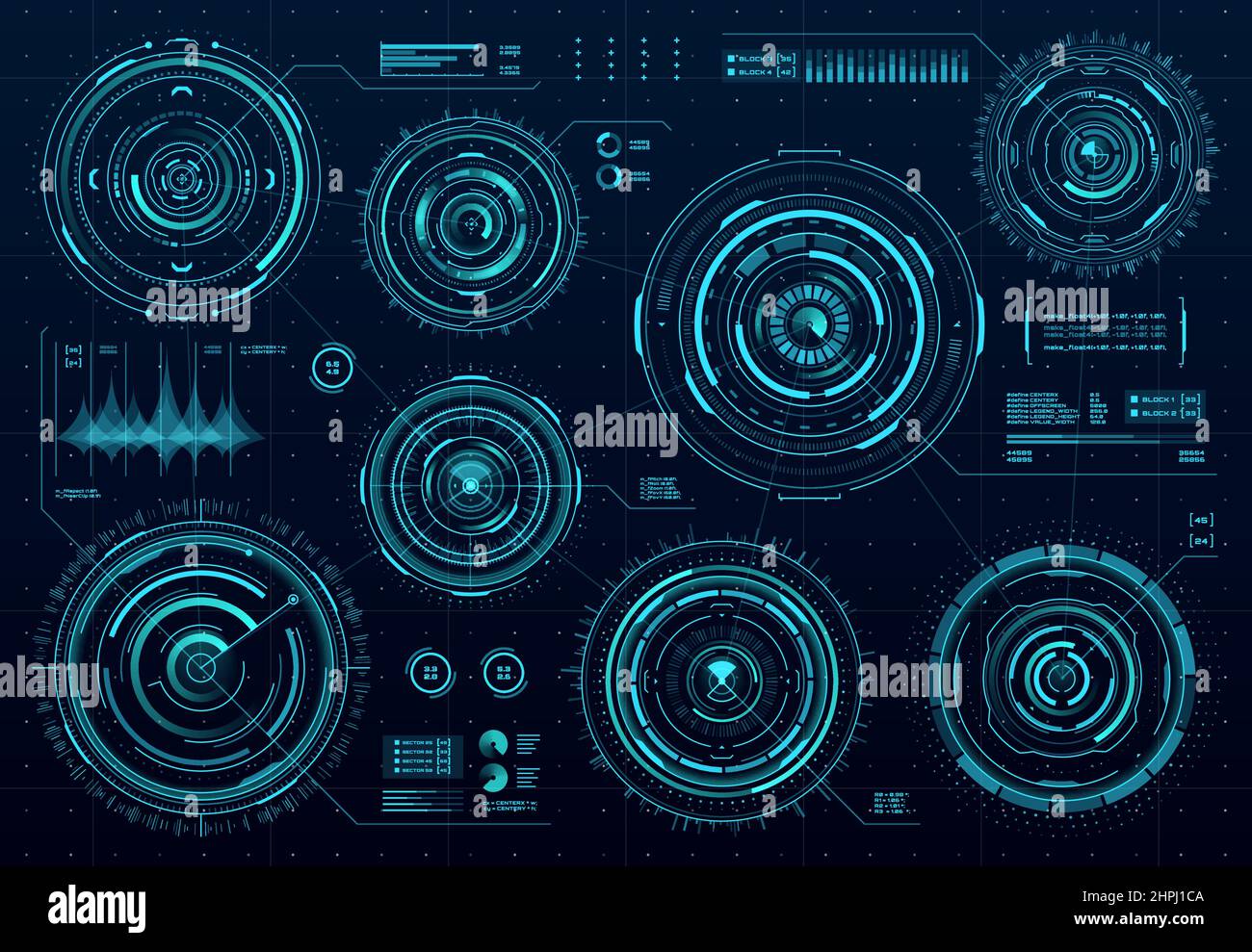 HUD futuristic circular panels. Sci Fi web interface, business ...