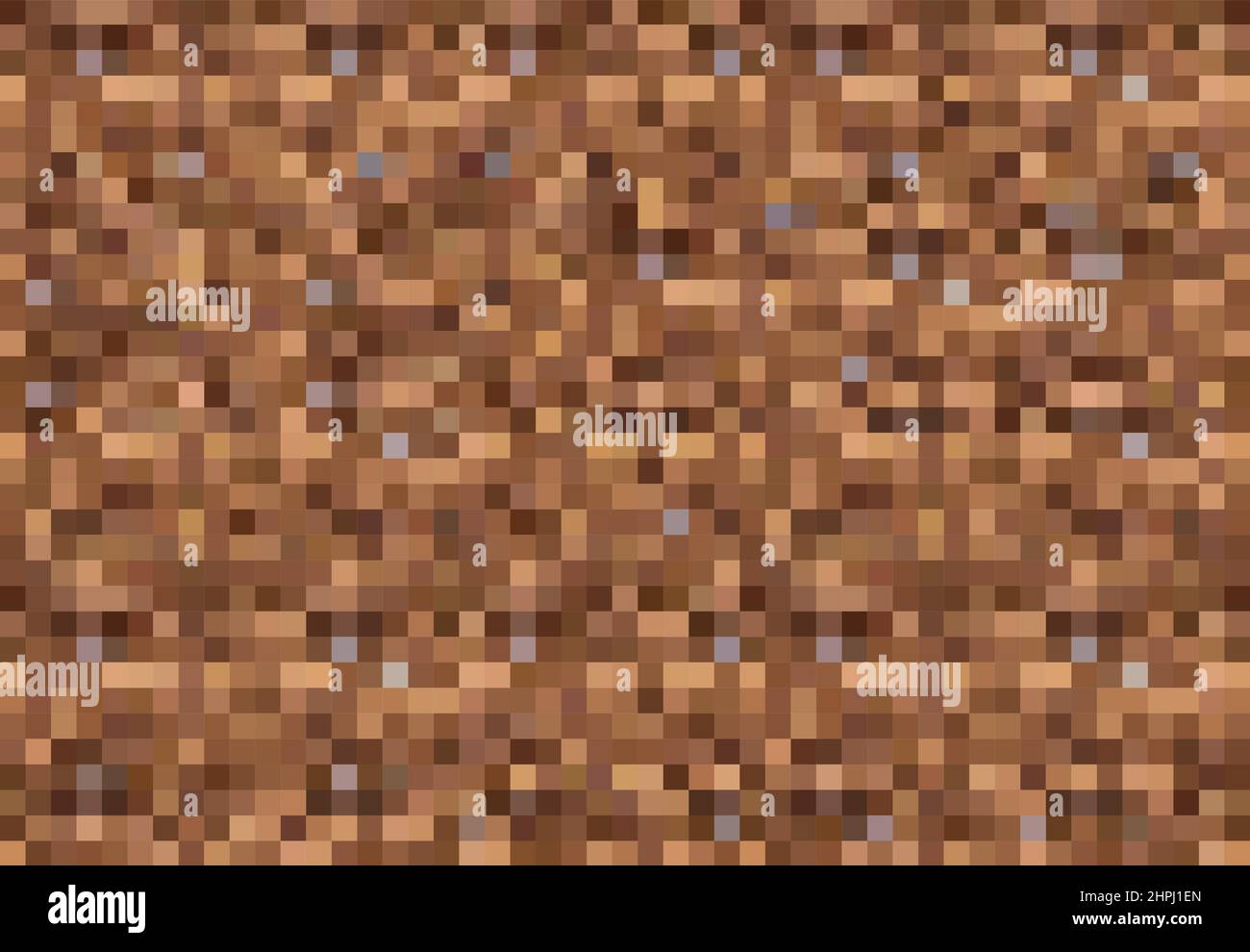 Cubic pixel game ground blocks on background pattern, vector 8bit pixel ...