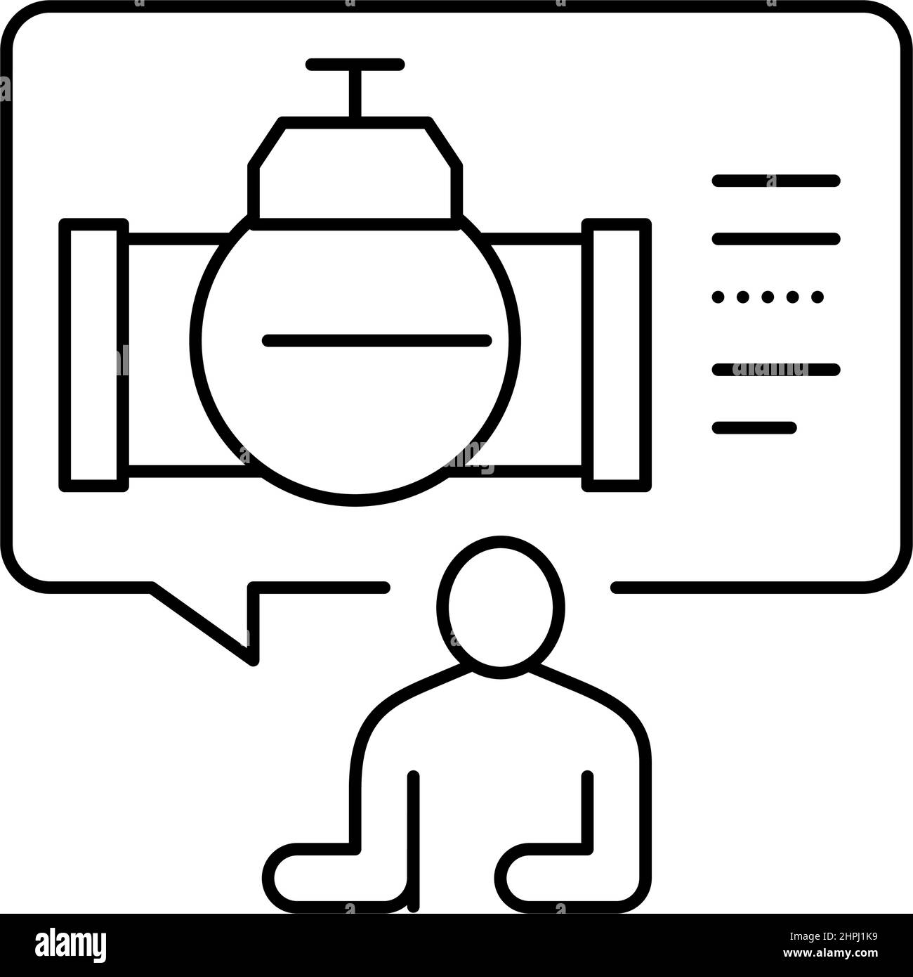 consultation pipeline construction line icon vector illustration Stock ...