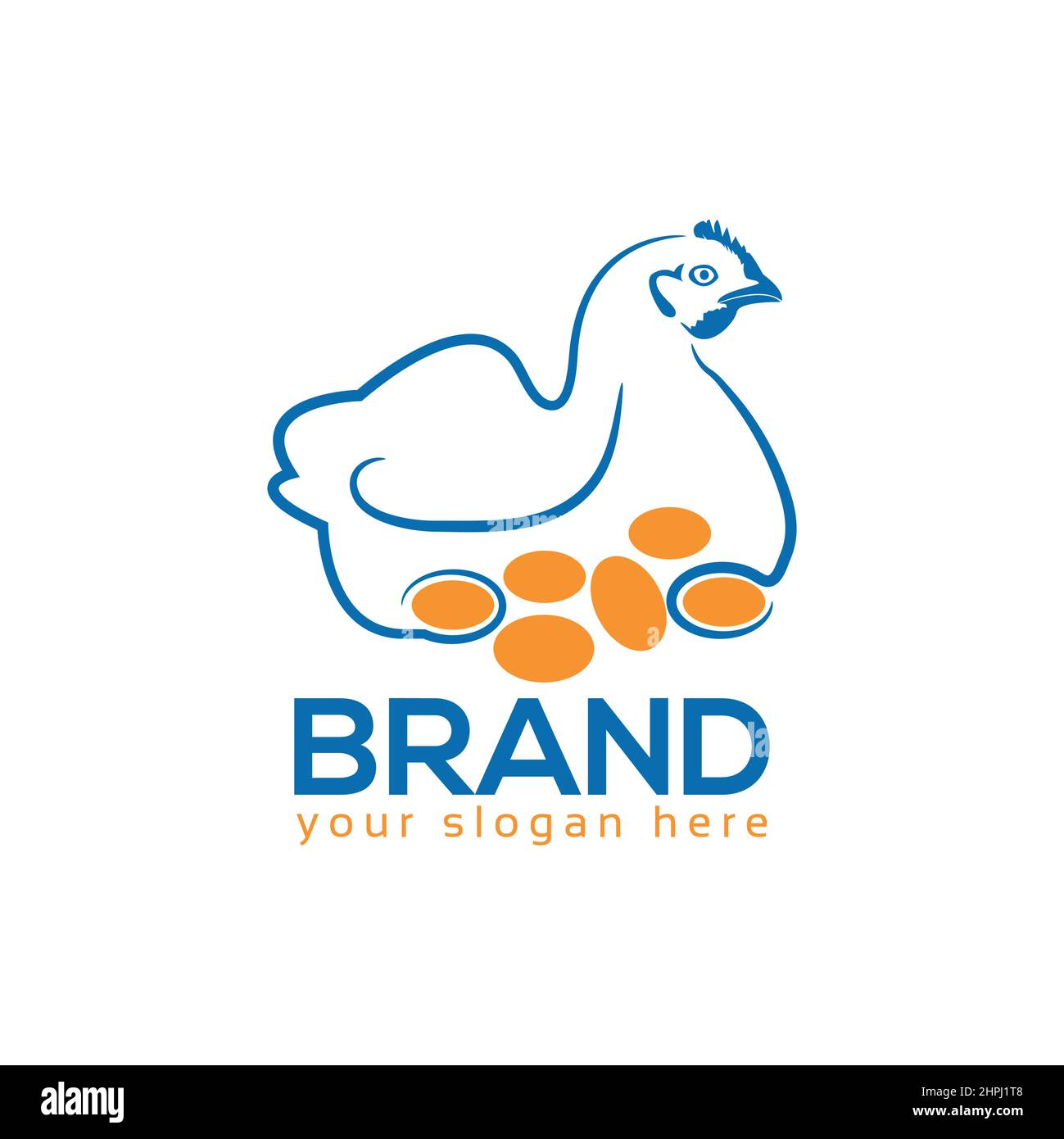 Hen laying eggs logo vector. Flat design. Vector Illustration on white ...