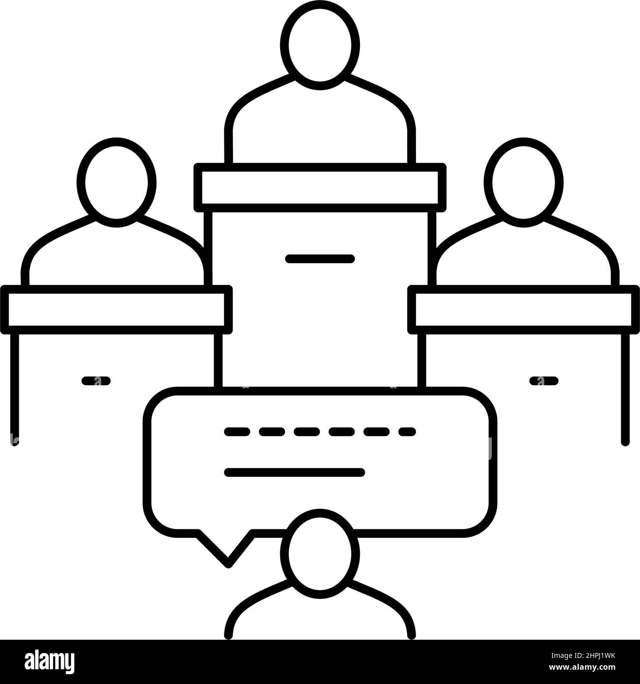 litigation law procedure line icon vector illustration Stock Vector ...