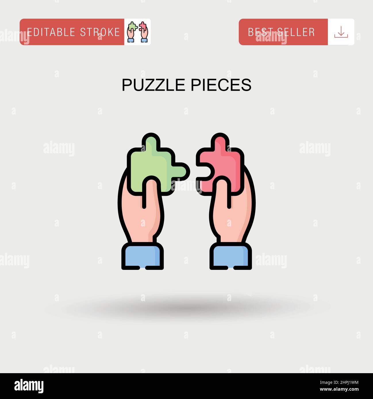 Jigsaw puzzle pieces flat white hi-res stock photography and images - Alamy