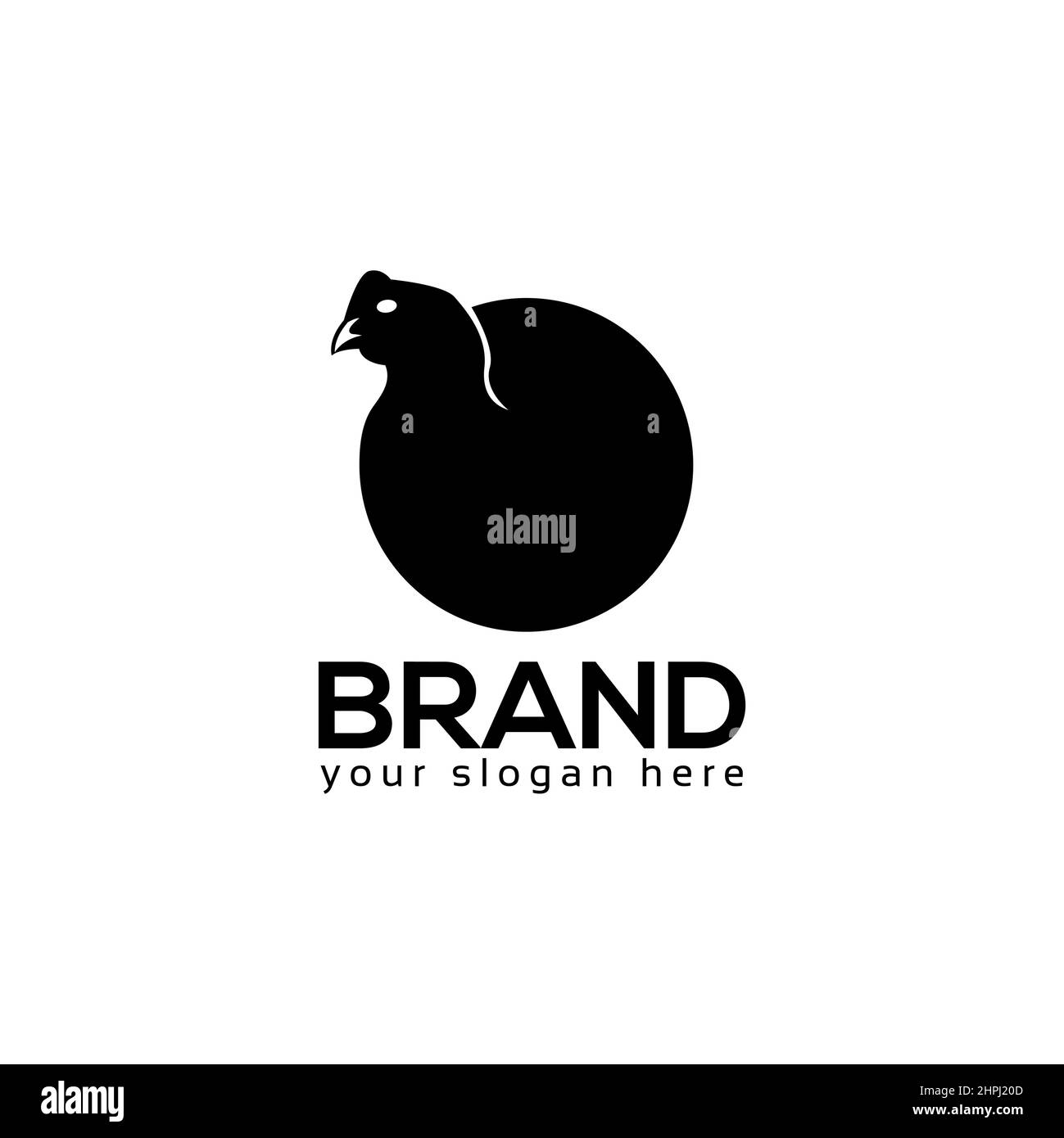 Black chicken and circle logo vector. Flat design. Vector Illustration ...
