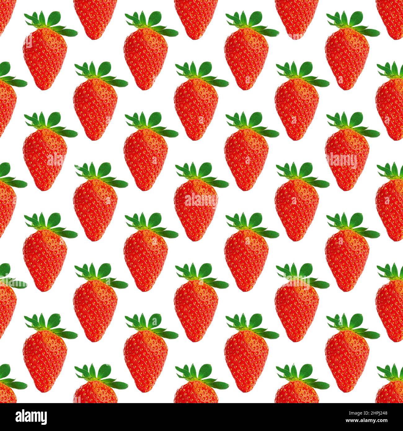 Strawberry seamless pattern. Ripe strawberries isolated on white ...