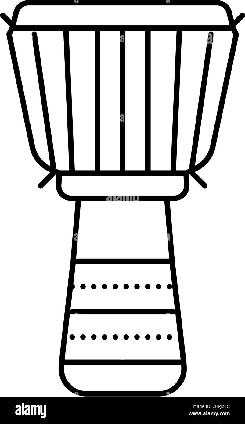 djembe drum instrument line icon vector illustration Stock Vector Image ...