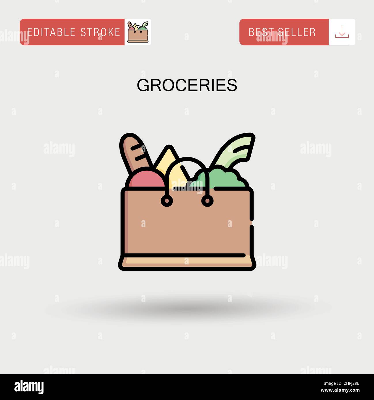 Groceries Simple vector icon Stock Vector Image & Art - Alamy