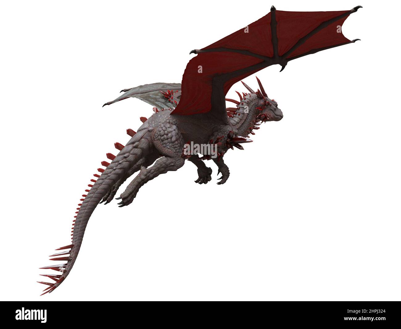 3D illustration fantasy flying dragon isolated on white Stock Photo - Alamy