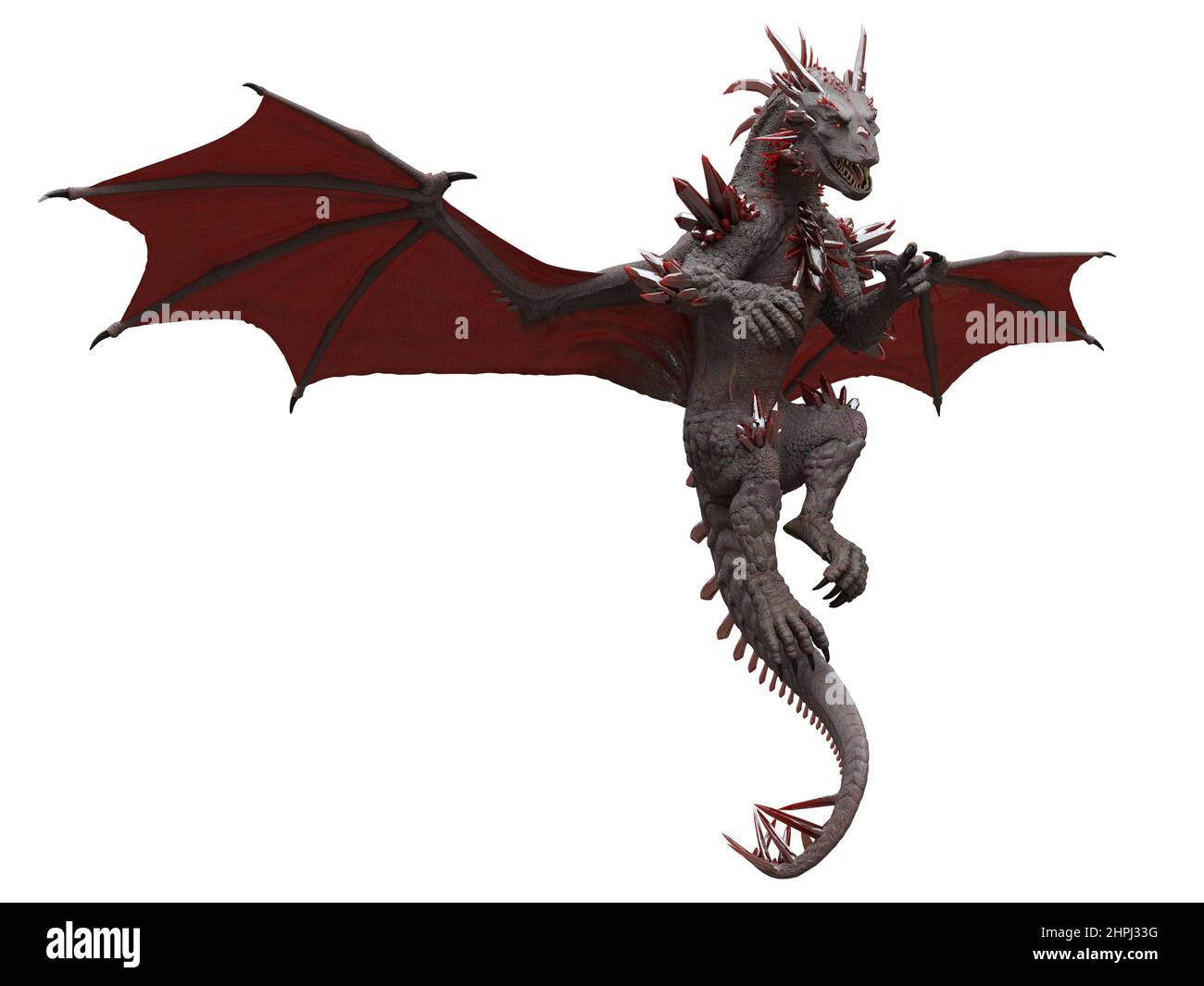 3D illustration fantasy flying dragon isolated on white Stock Photo - Alamy