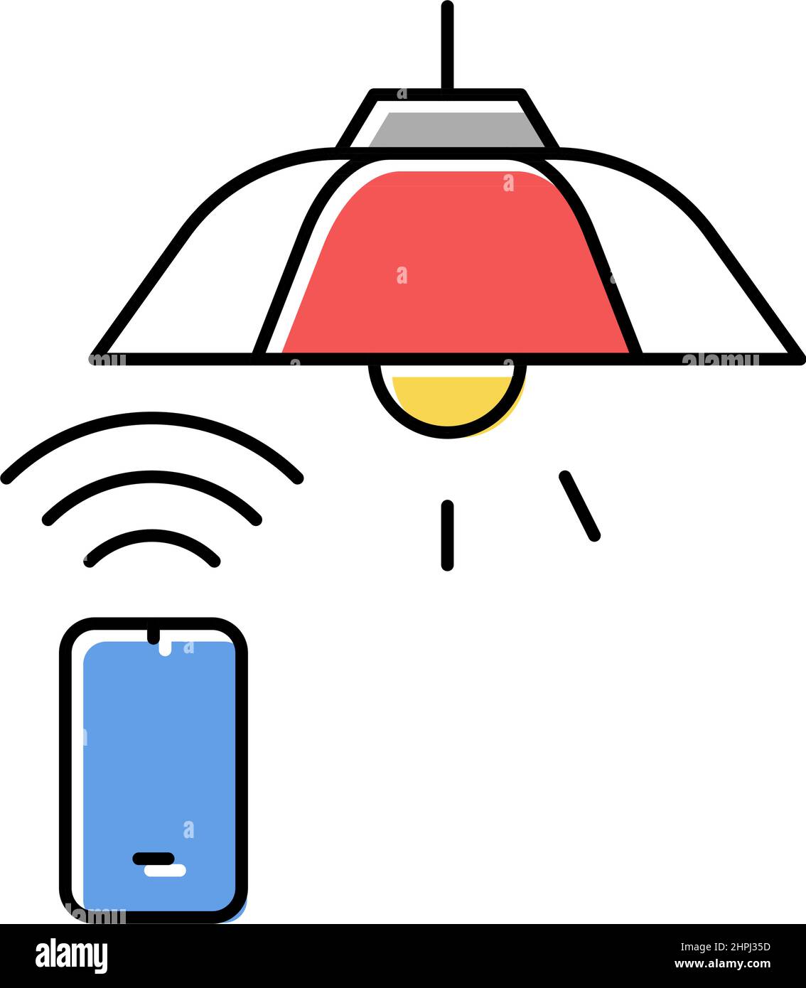 lighting lamp remote control color icon vector illustration Stock ...