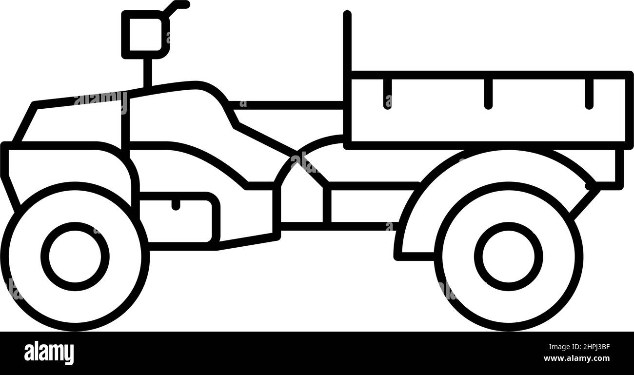 atv farm transport line icon vector illustration Stock Vector Image ...