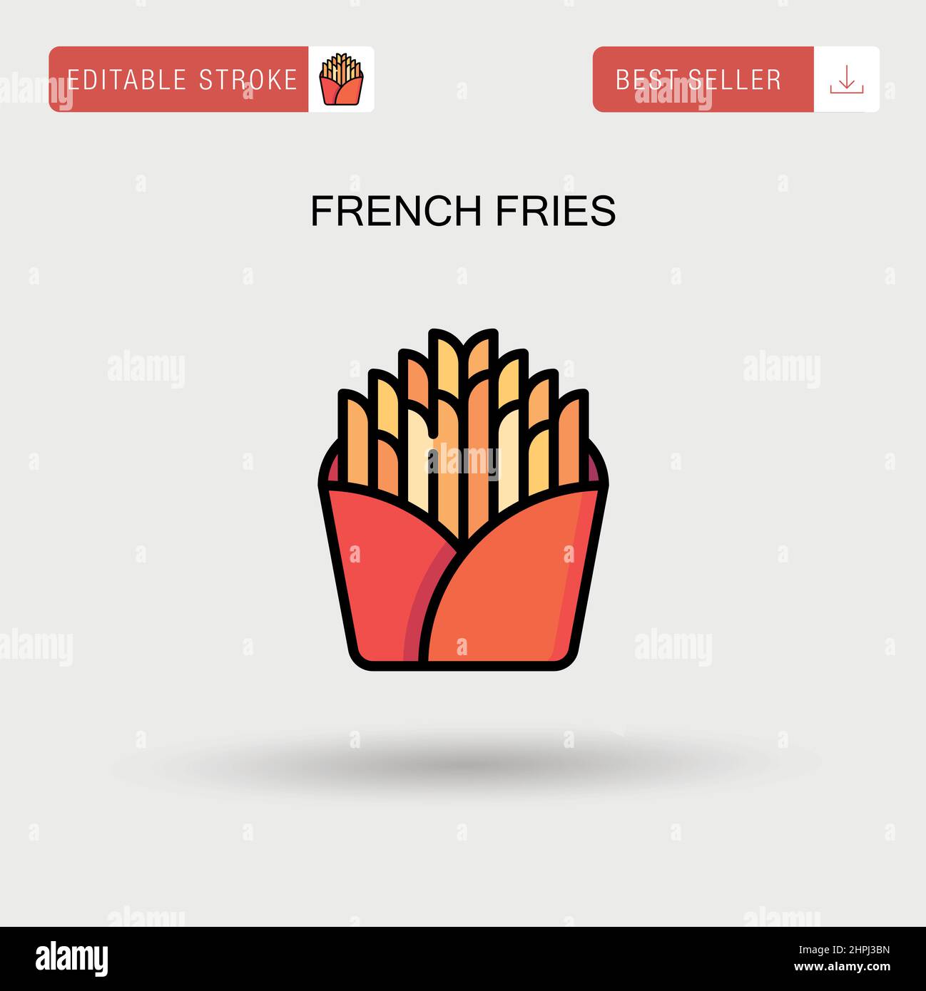 French fries Simple vector icon Stock Vector Image & Art - Alamy