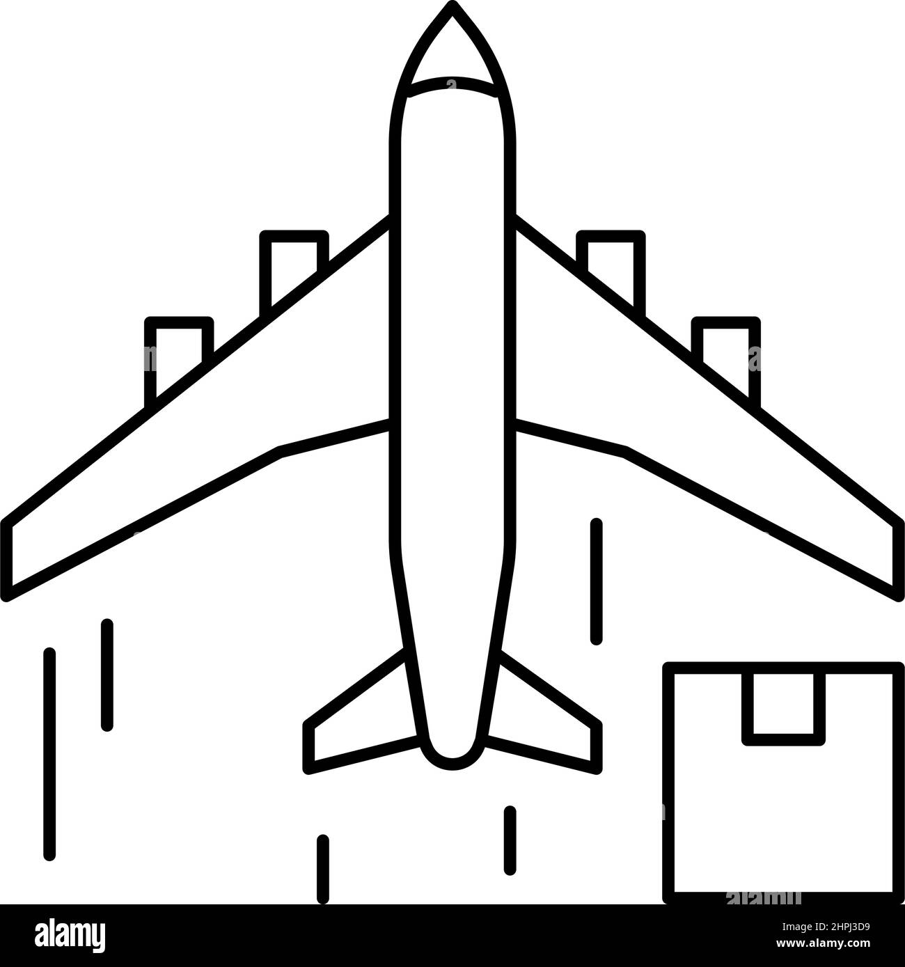 cargo aircraft line icon vector illustration Stock Vector Image & Art ...