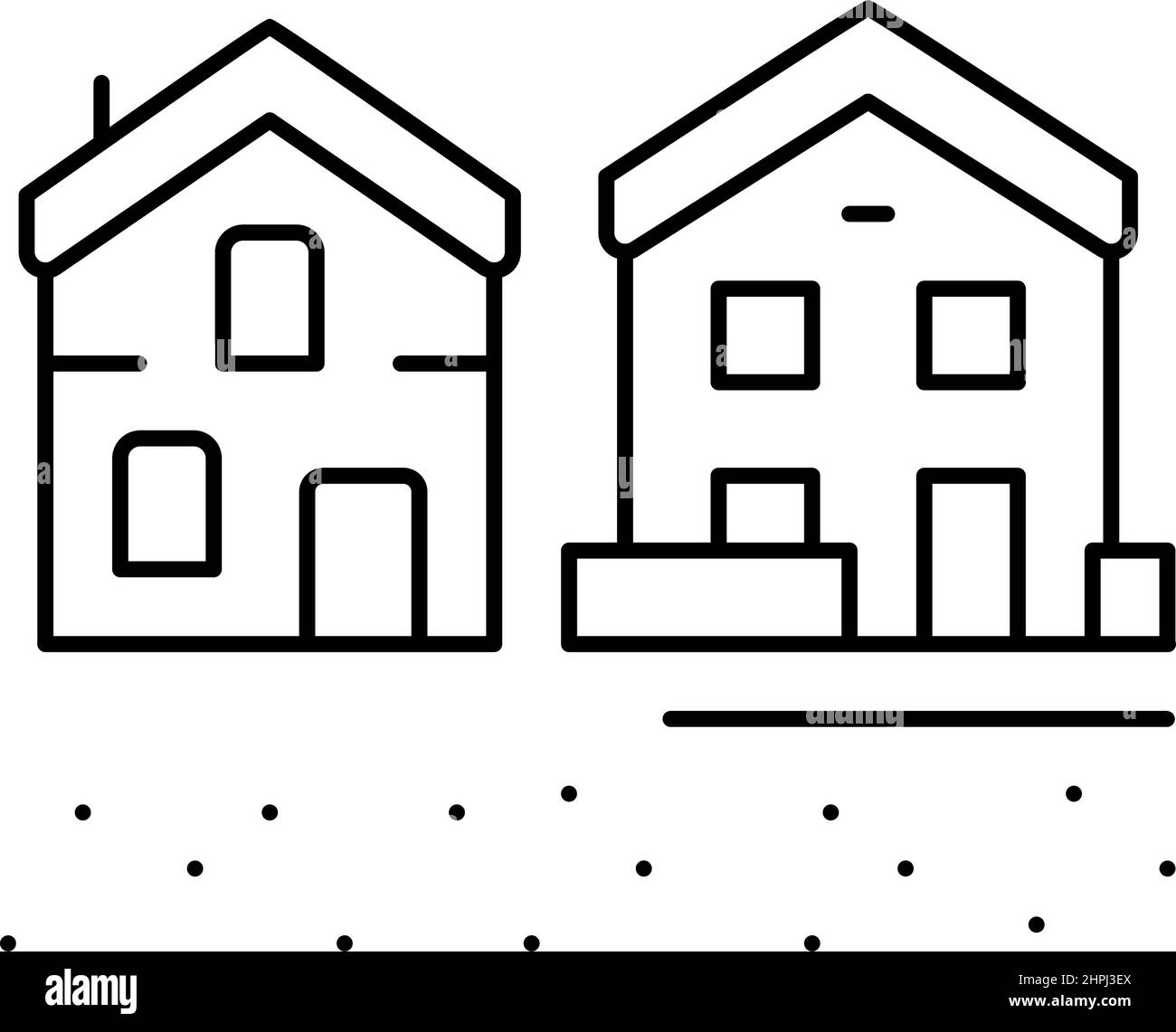 residential estate zone land line icon vector illustration Stock Vector ...