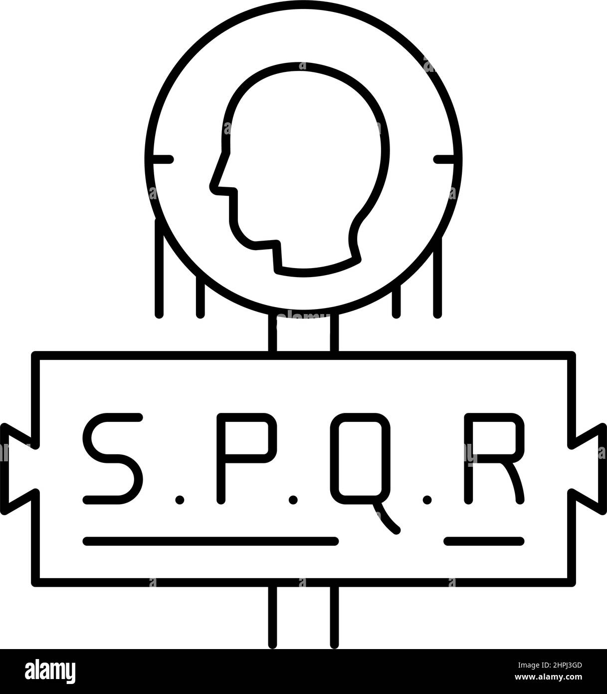 flag legionary ancient rome line icon vector illustration Stock Vector ...