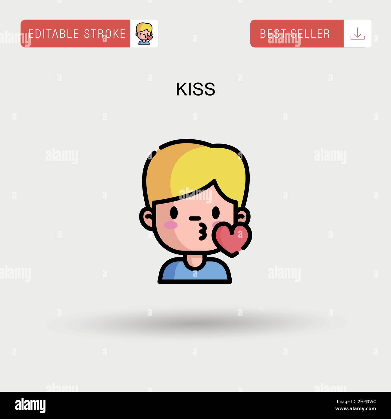 Kiss Simple vector icon Stock Vector Image & Art - Alamy