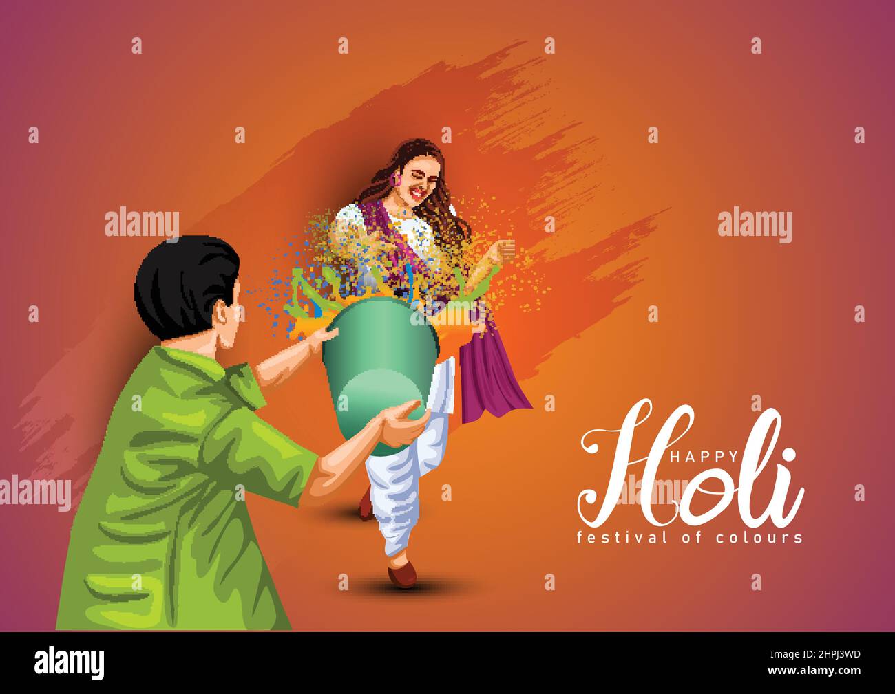 Happy Holi celebration greeting background. vector illustration design ...