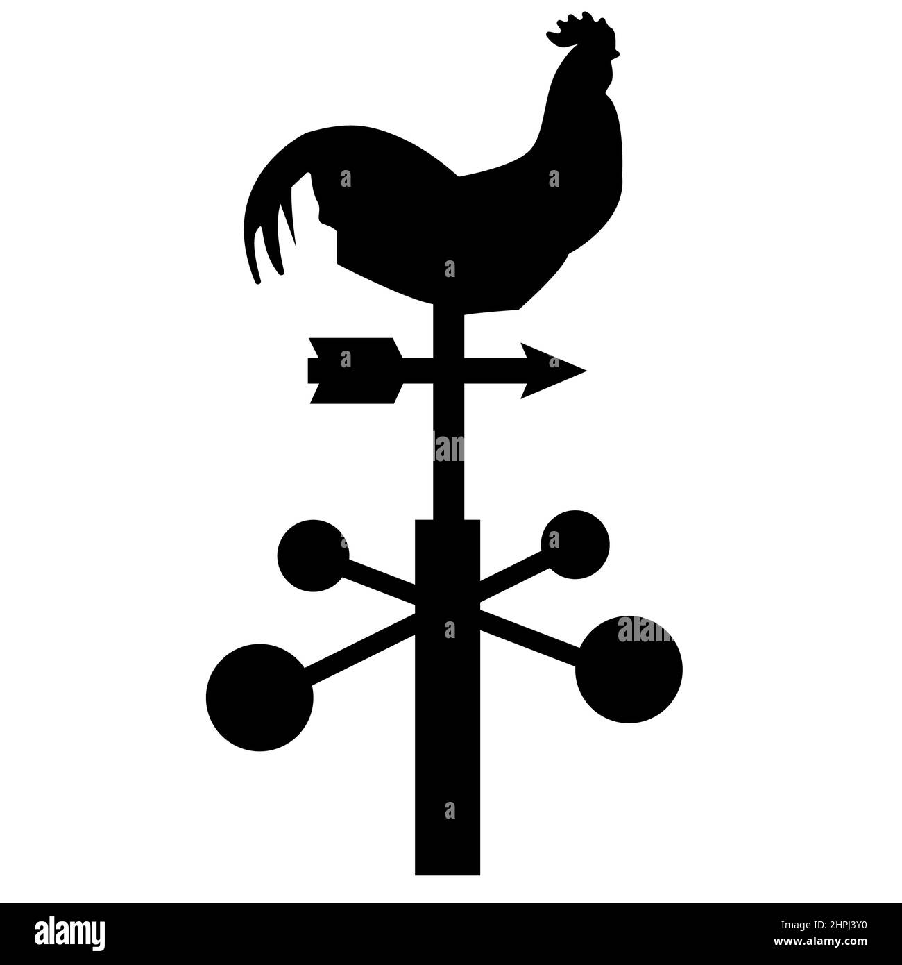 chicken wind direction on white background. Weather vane sign. flat ...