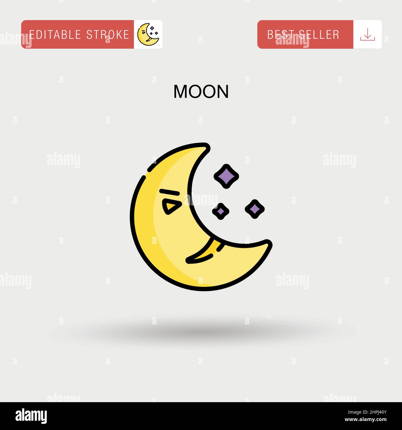 Moon Simple vector icon Stock Vector Image & Art - Alamy