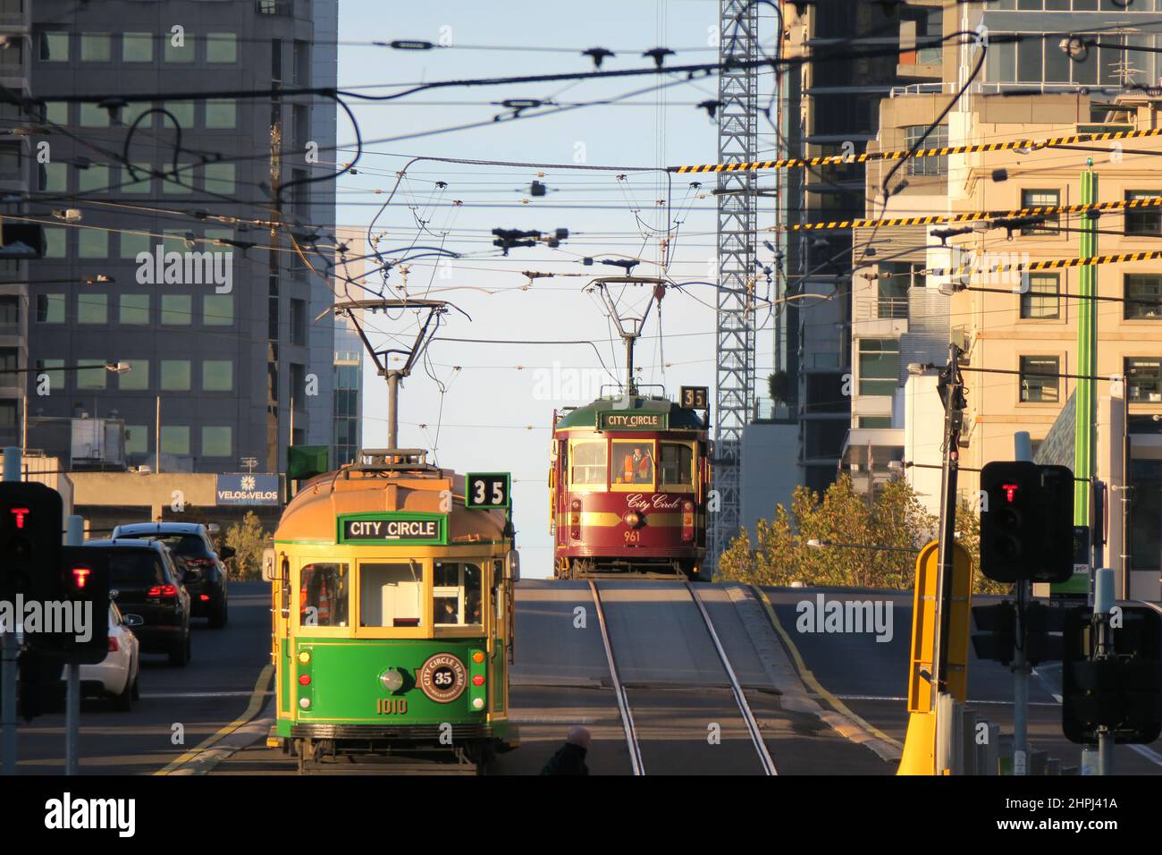 Two historic trams hi-res stock photography and images - Alamy